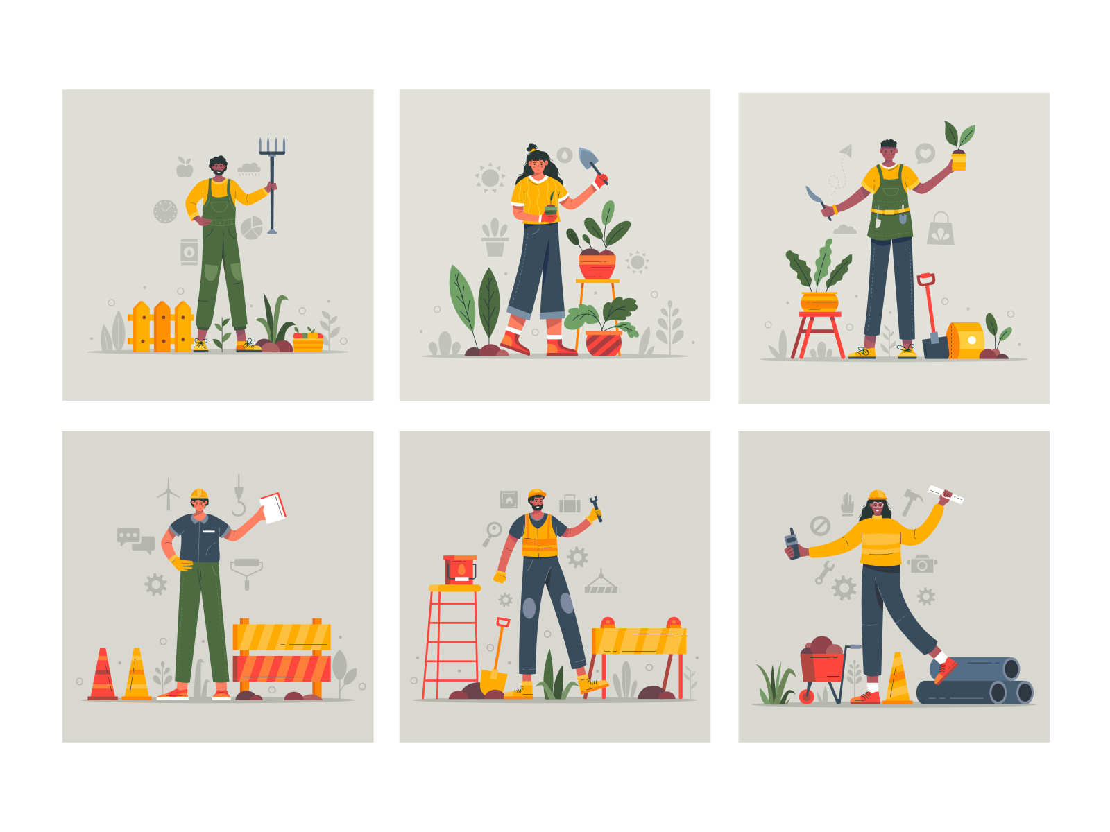 Stock Vector Illustration of People Doing Different Activities by Galih ...