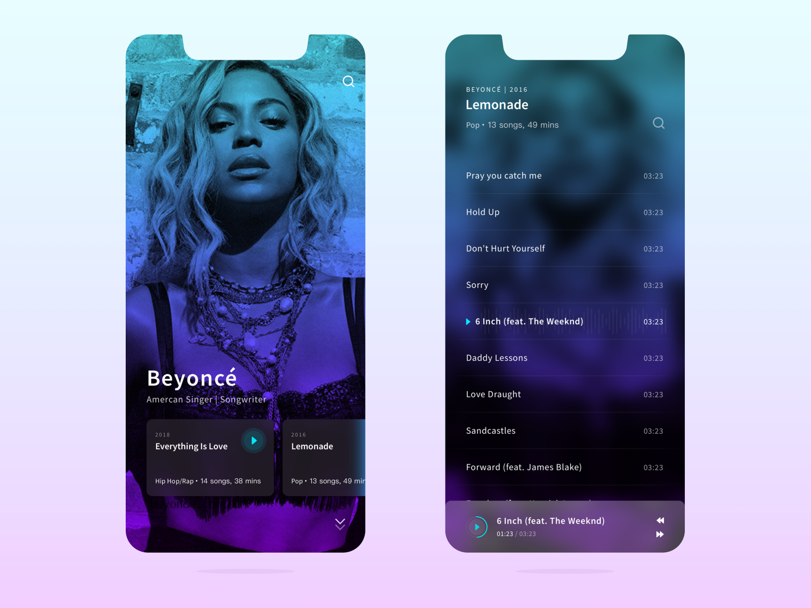 Music App Design by Kimberly Cabral on Dribbble