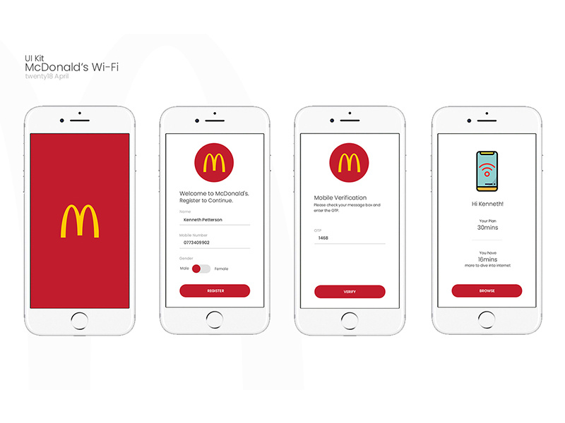 McDonald's Wi-Fi Login by Ajeem Abdul Wahid on Dribbble