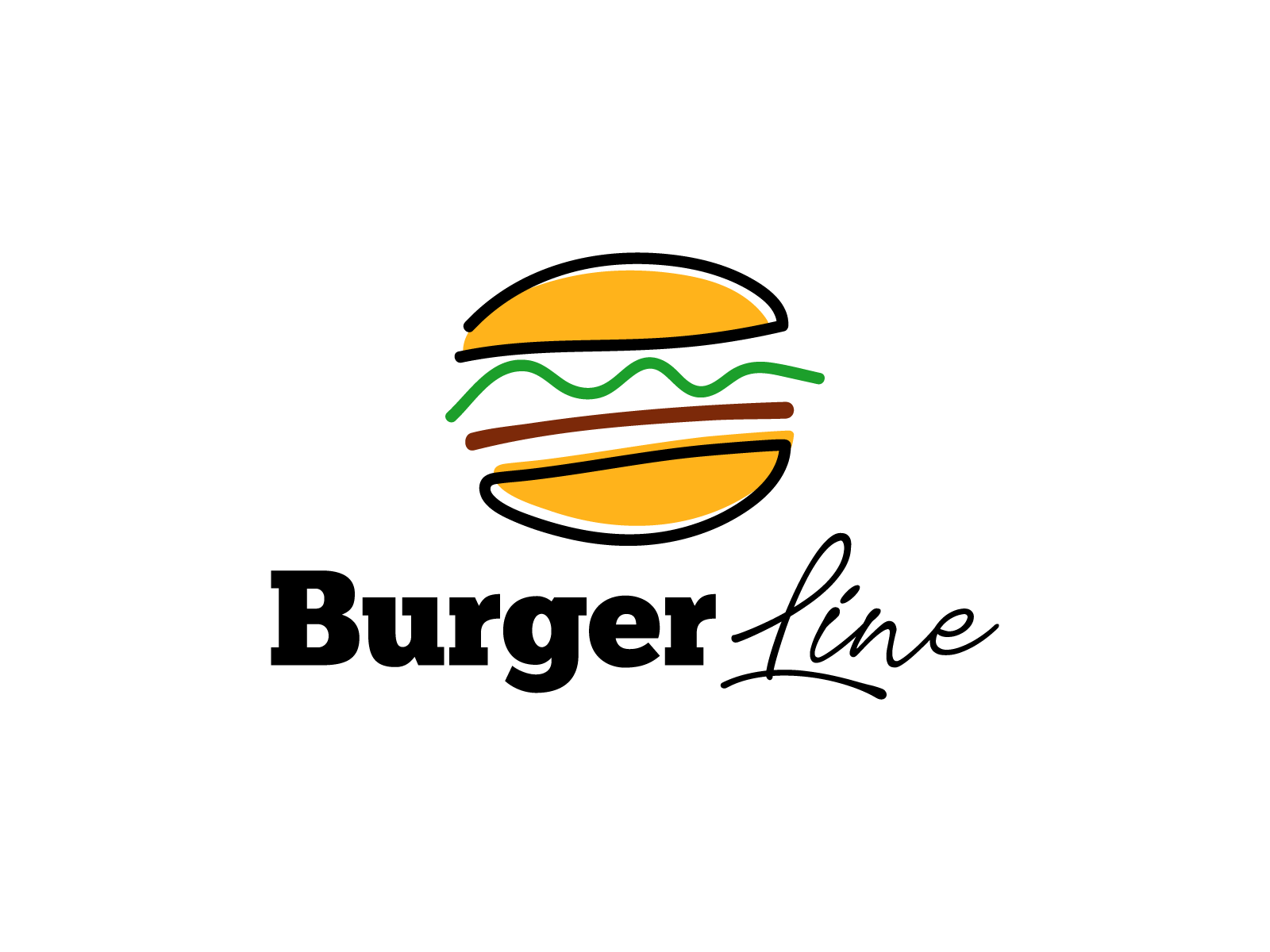 Burger line LOGO by Ahmed 221b on Dribbble