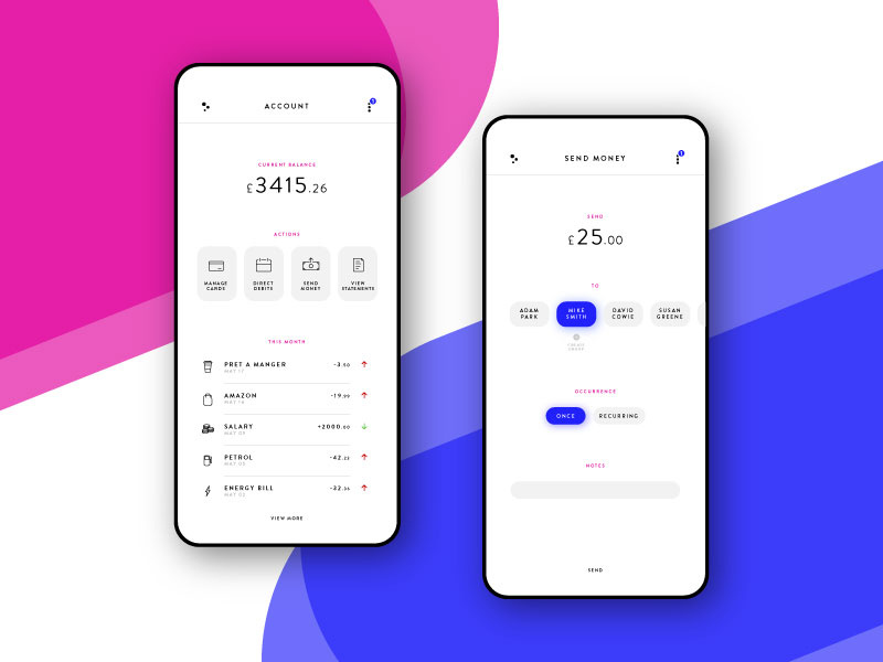 Banking App Concept by Chris Mackrill on Dribbble