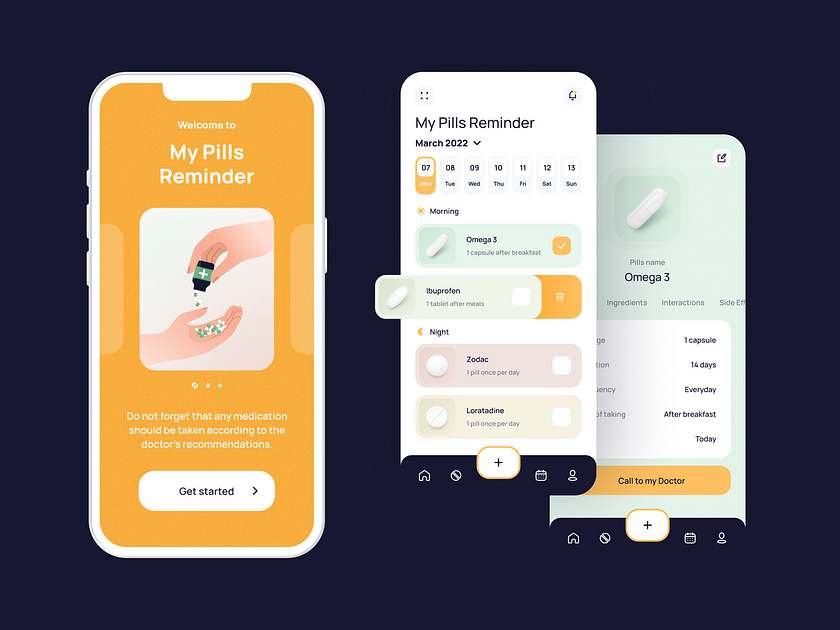 Browse thousands of Pill App images for design inspiration | Dribbble