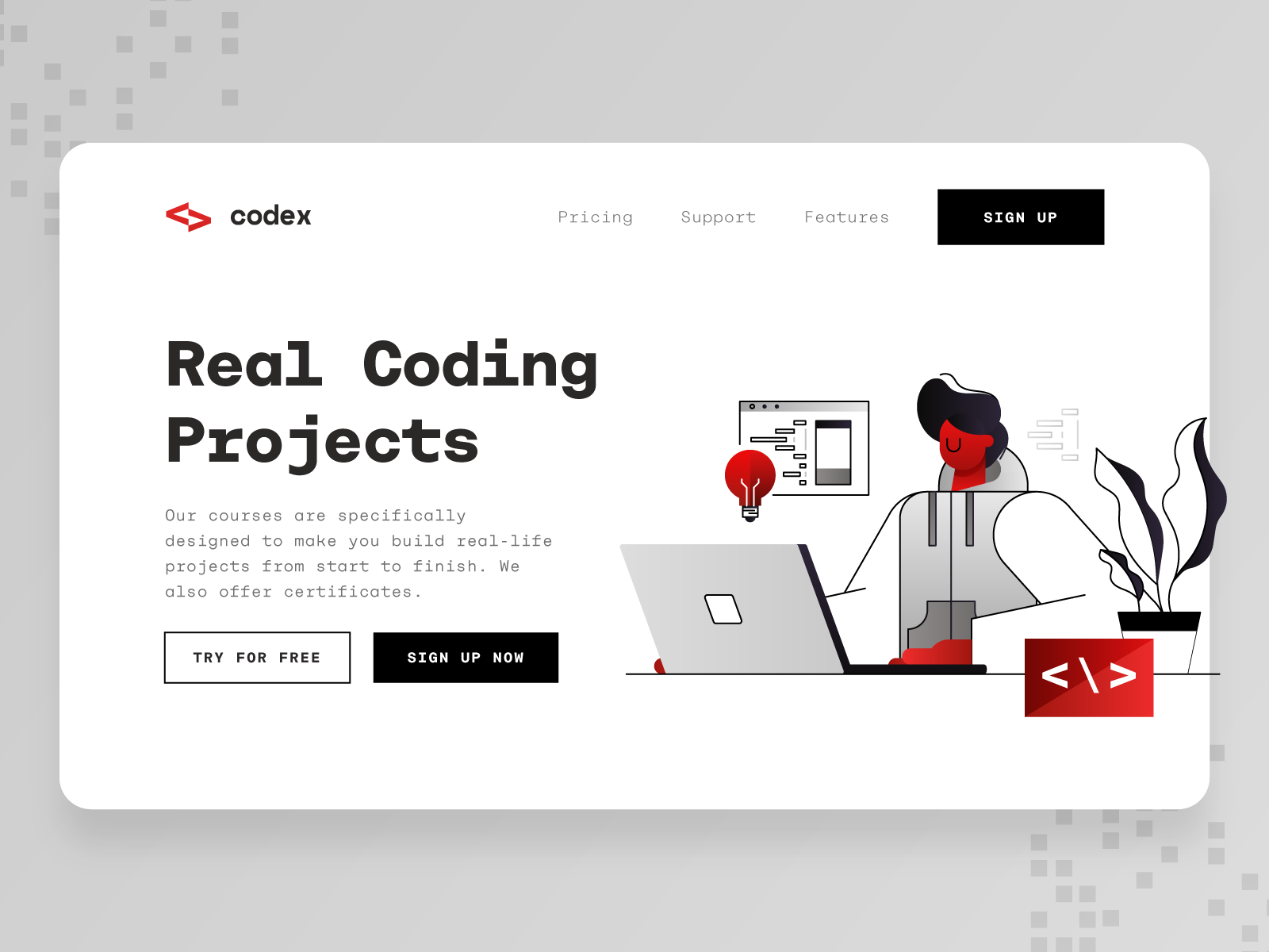 Programming Course Landing Page by Samuel Oktavianus on Dribbble