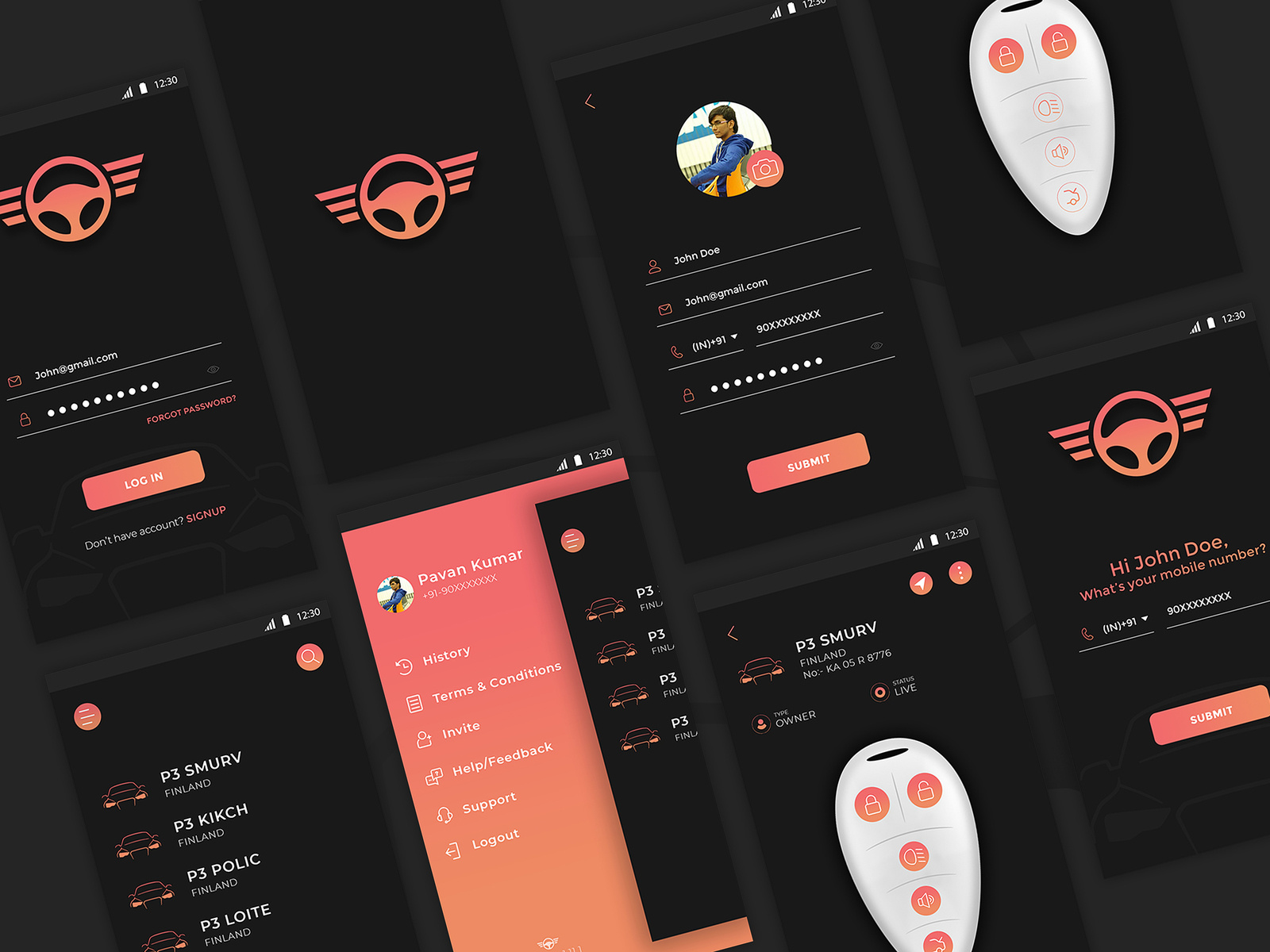 Car Control_app by Pavan Kumar on Dribbble