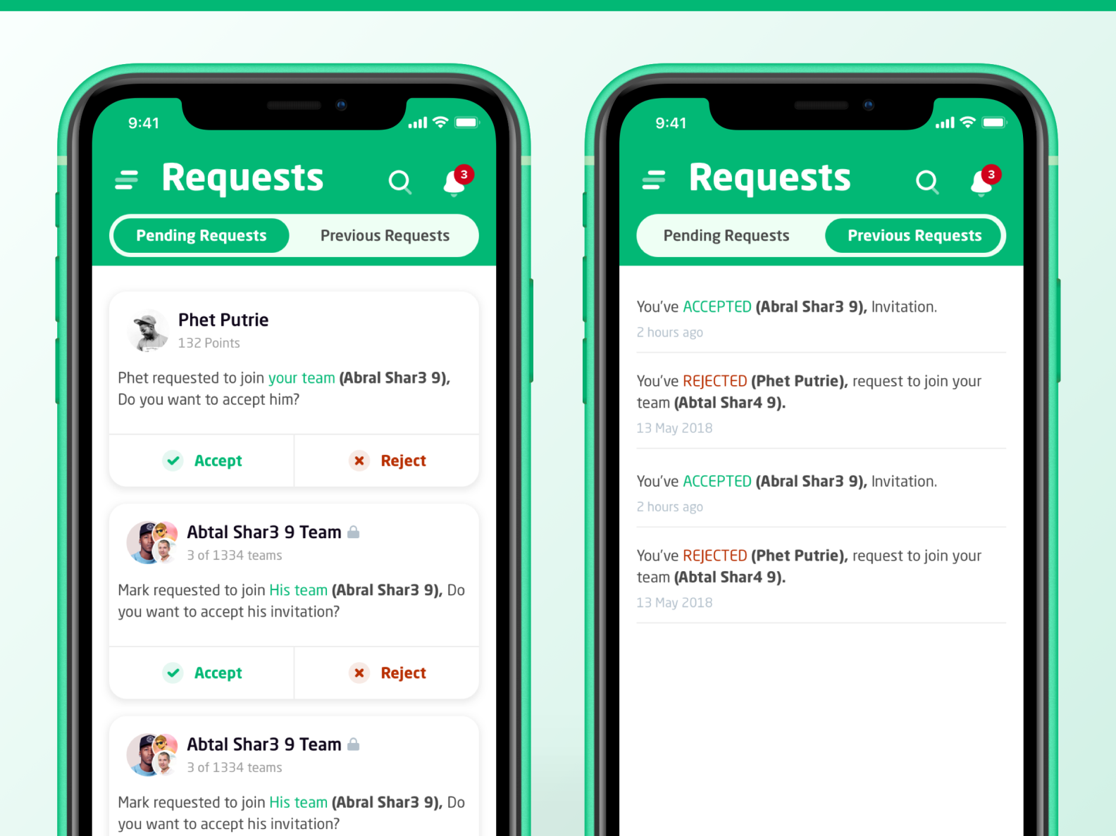 Social Sports App ⚽️ Requests by Khalifa on Dribbble