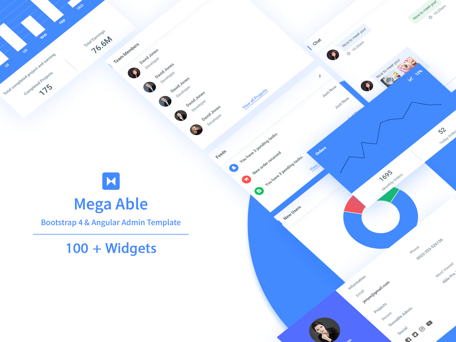 Widgets - Mega Able Admin Template by Phoenixcoded on Dribbble