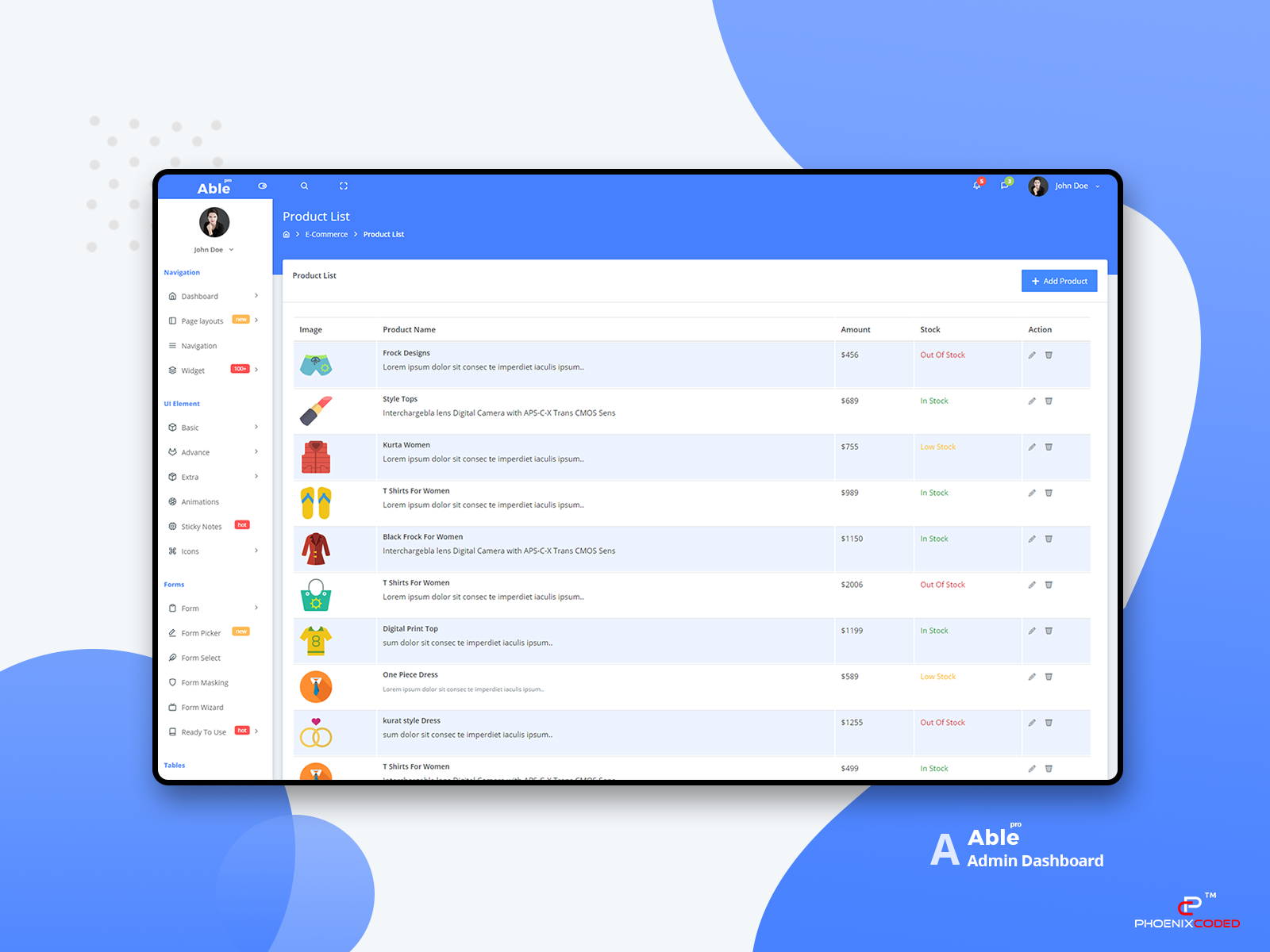 Ecommerce : Able Pro Admin Template by Phoenixcoded on Dribbble