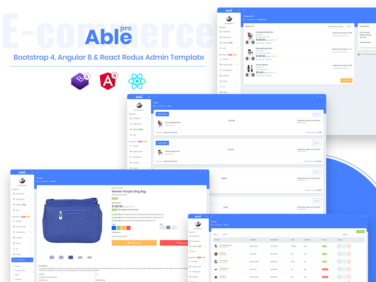 Able Pro 80 Bootstrap 4 Angular 8 And React Redux Admin Template By 7358