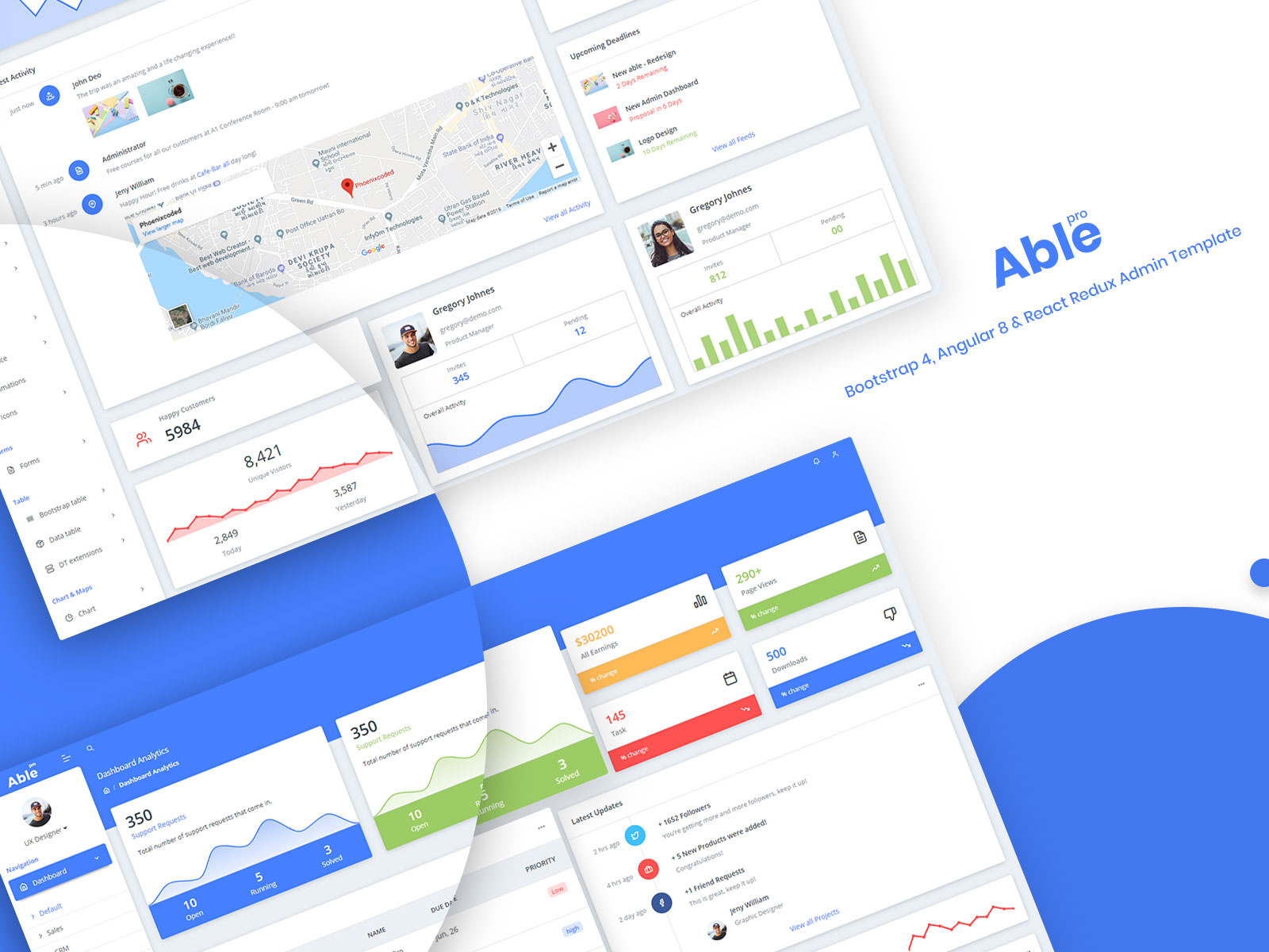 Able pro 8.0 Admin Template by Phoenixcoded on Dribbble