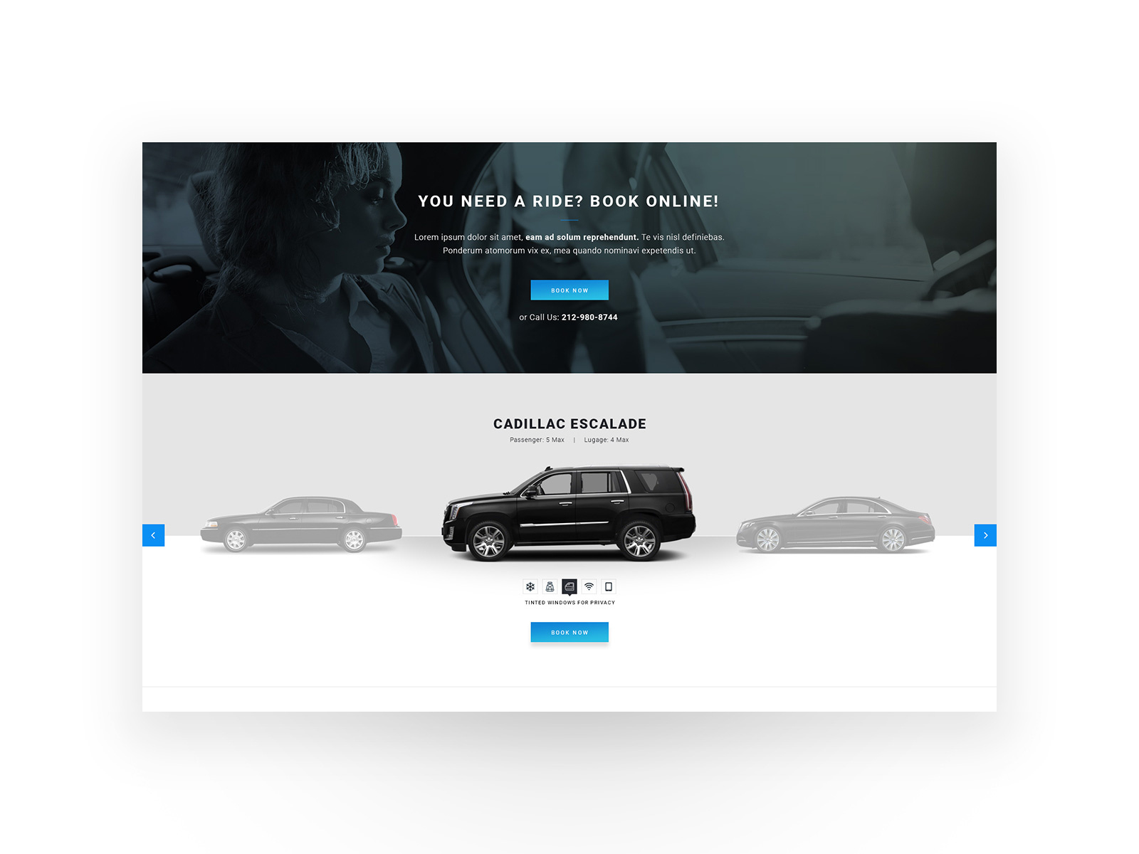 Carousel /Slider design for Limo Company by Ivan Ignjatovic on Dribbble