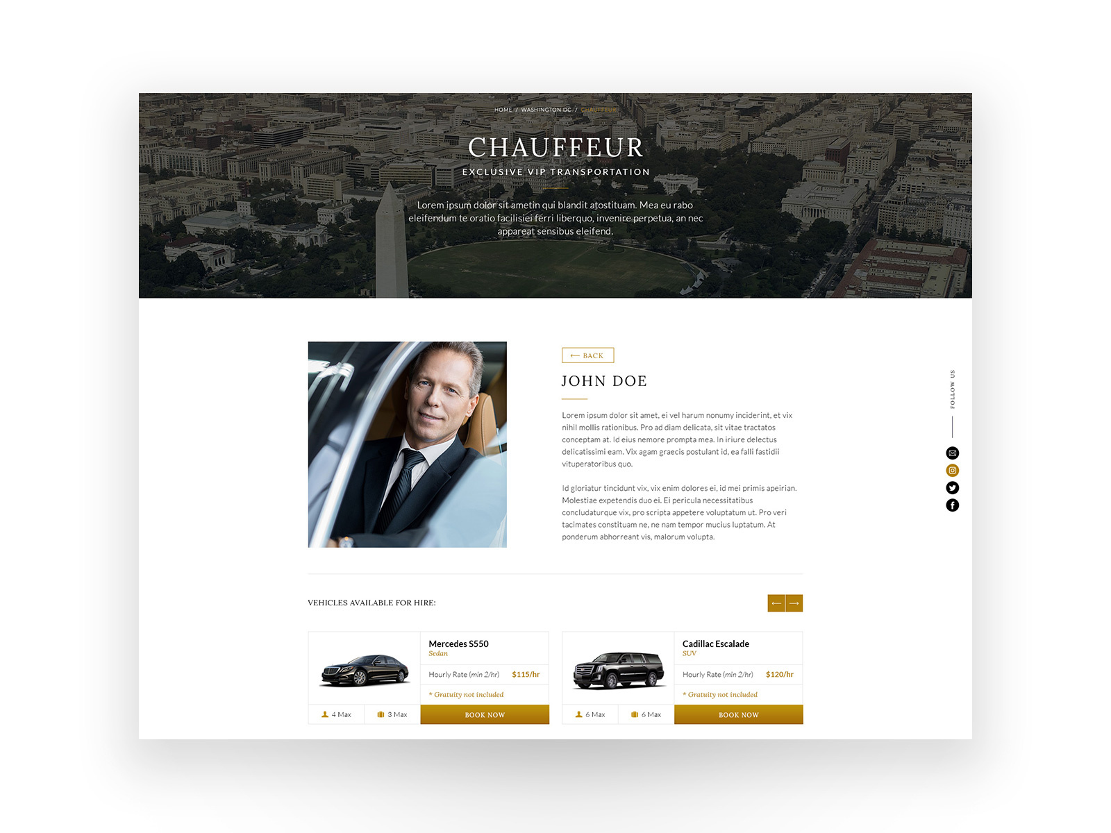 Best In Chauffeur - Chauffeur Profile Page by Ivan Ignjatovic on Dribbble