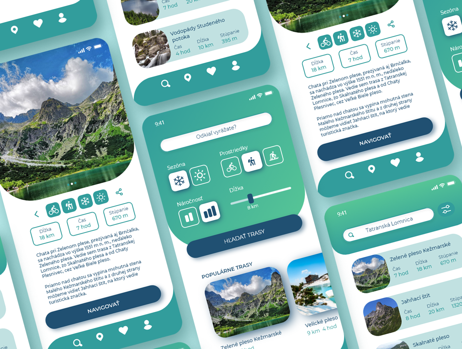 Hiking app by Miriam Kovaľová on Dribbble