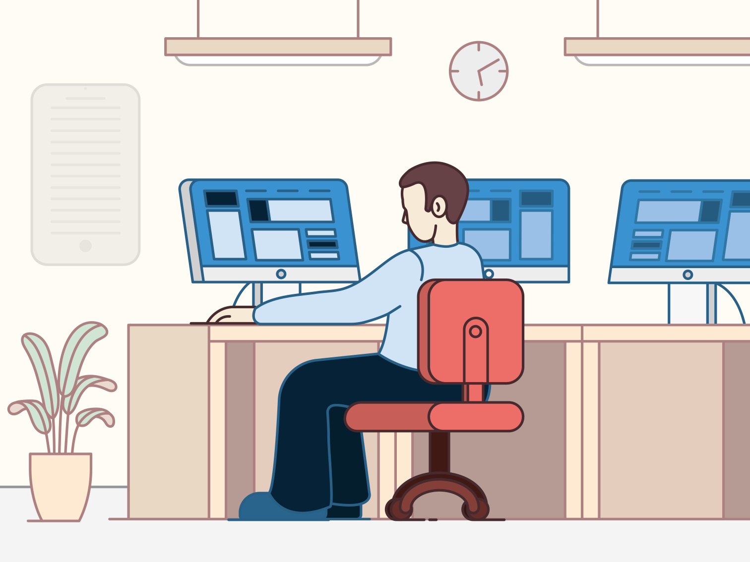 Security worker at computer by Safiye Erek on Dribbble
