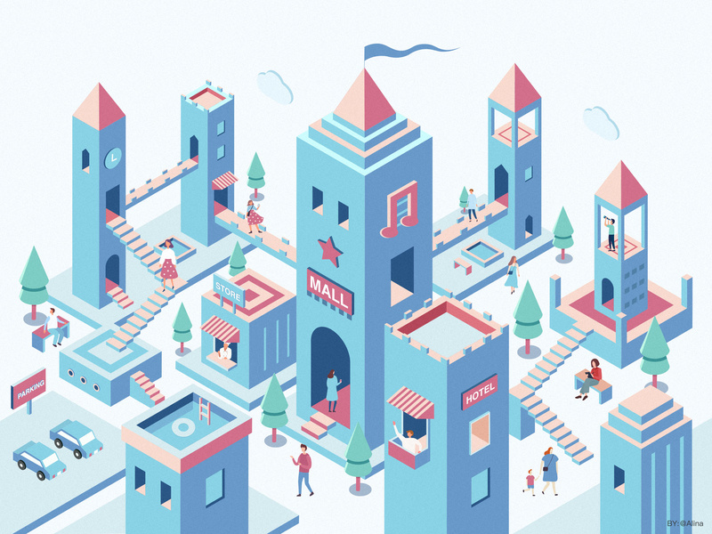2.5D illustration by Alina阿兰 for Tunan on Dribbble