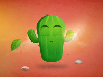 Cactus zen illustration by Joey Schmidt on Dribbble