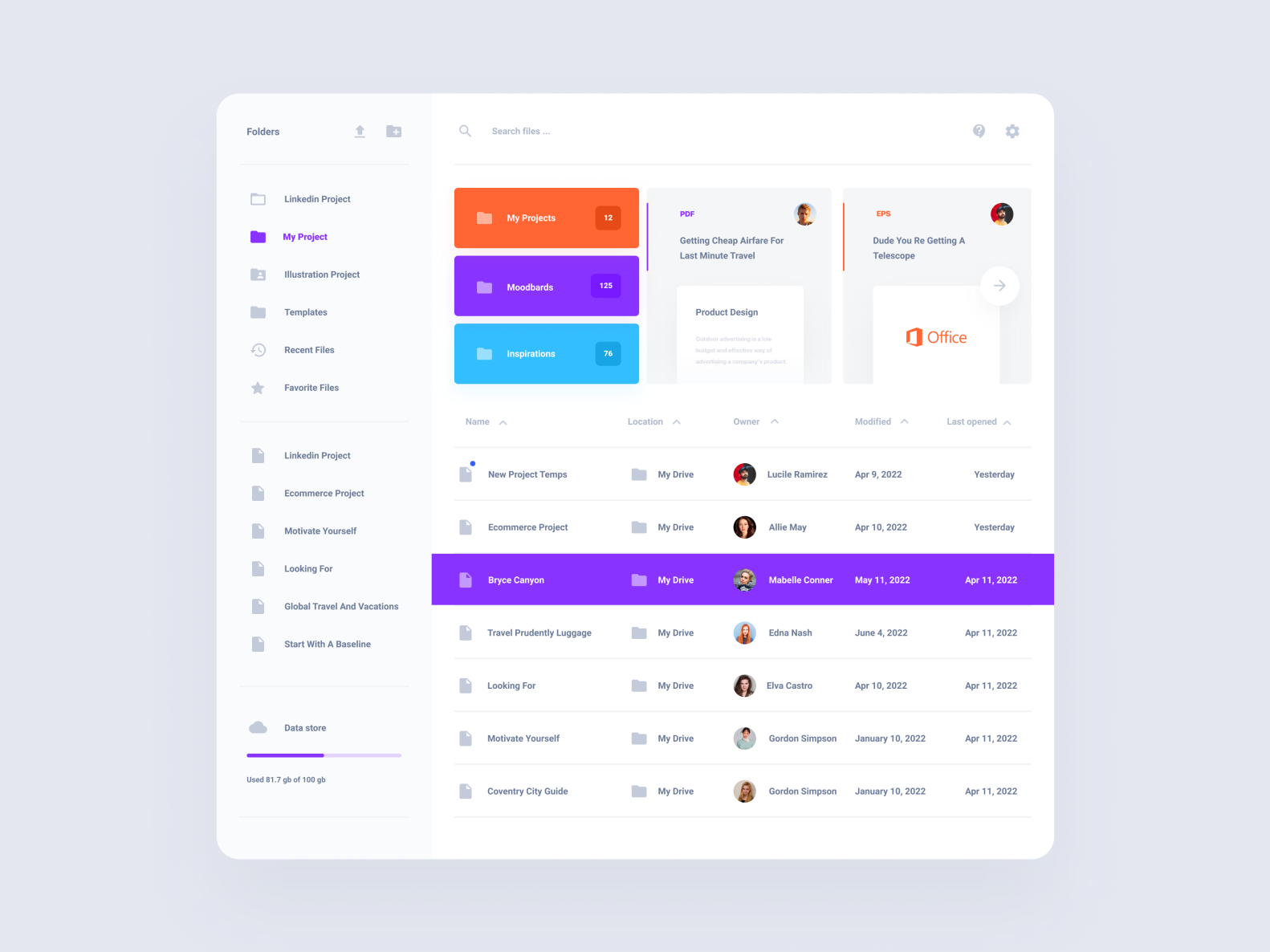 Files Dashboards by Live Spline.one on Dribbble