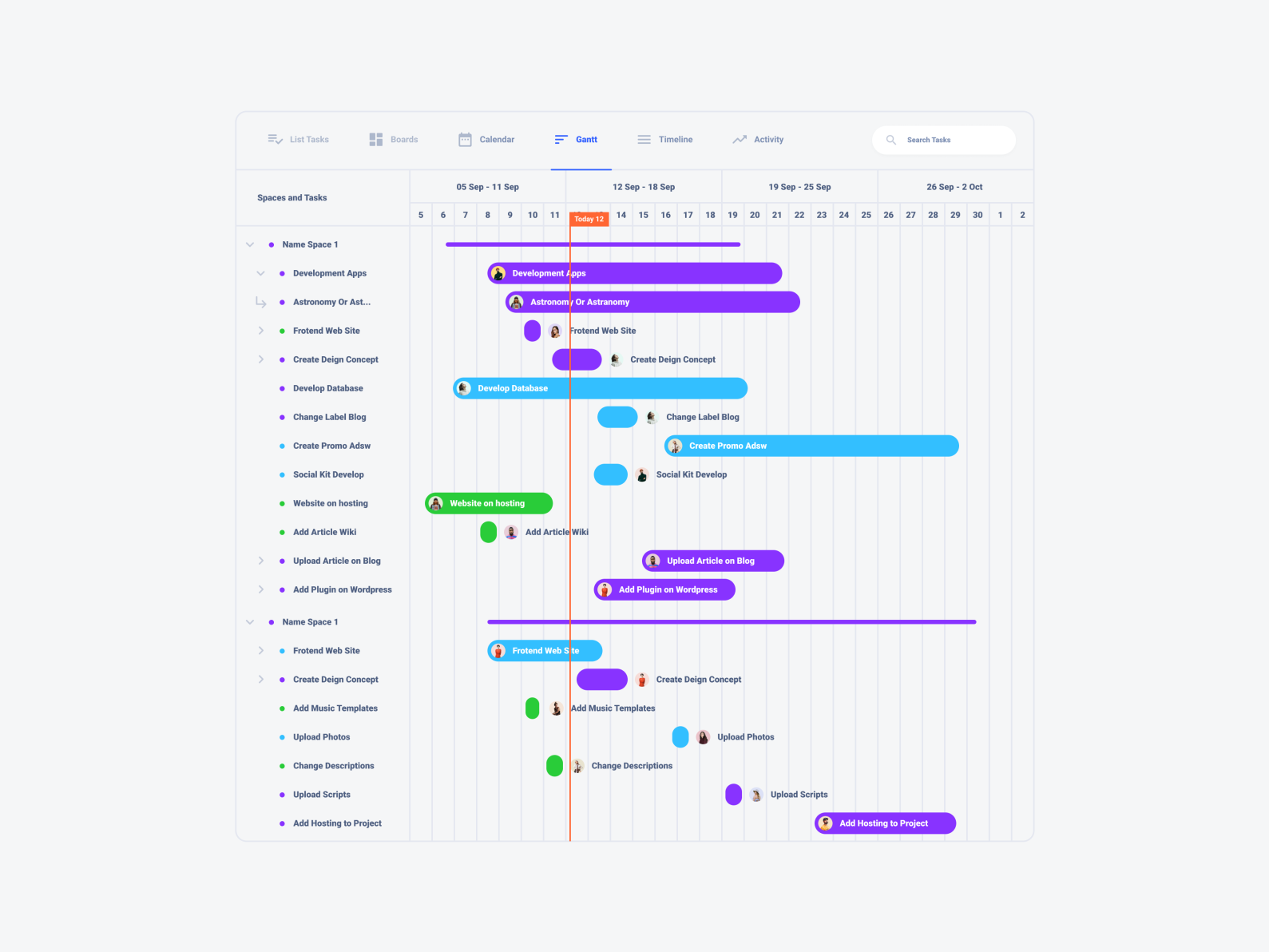 Task Dashboards Timeline by Live Spline.one on Dribbble