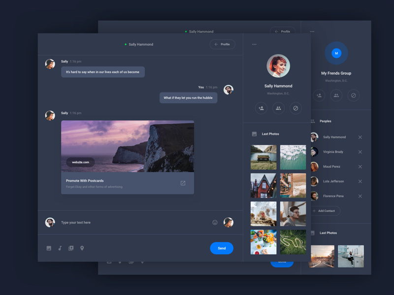 Dark Messanger Cards by Live Spline.one on Dribbble
