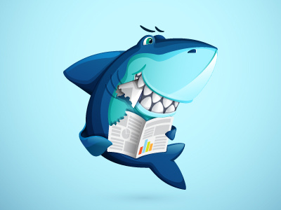 Hungry Shark logo by Roma Korolev (kaer logo) on Dribbble