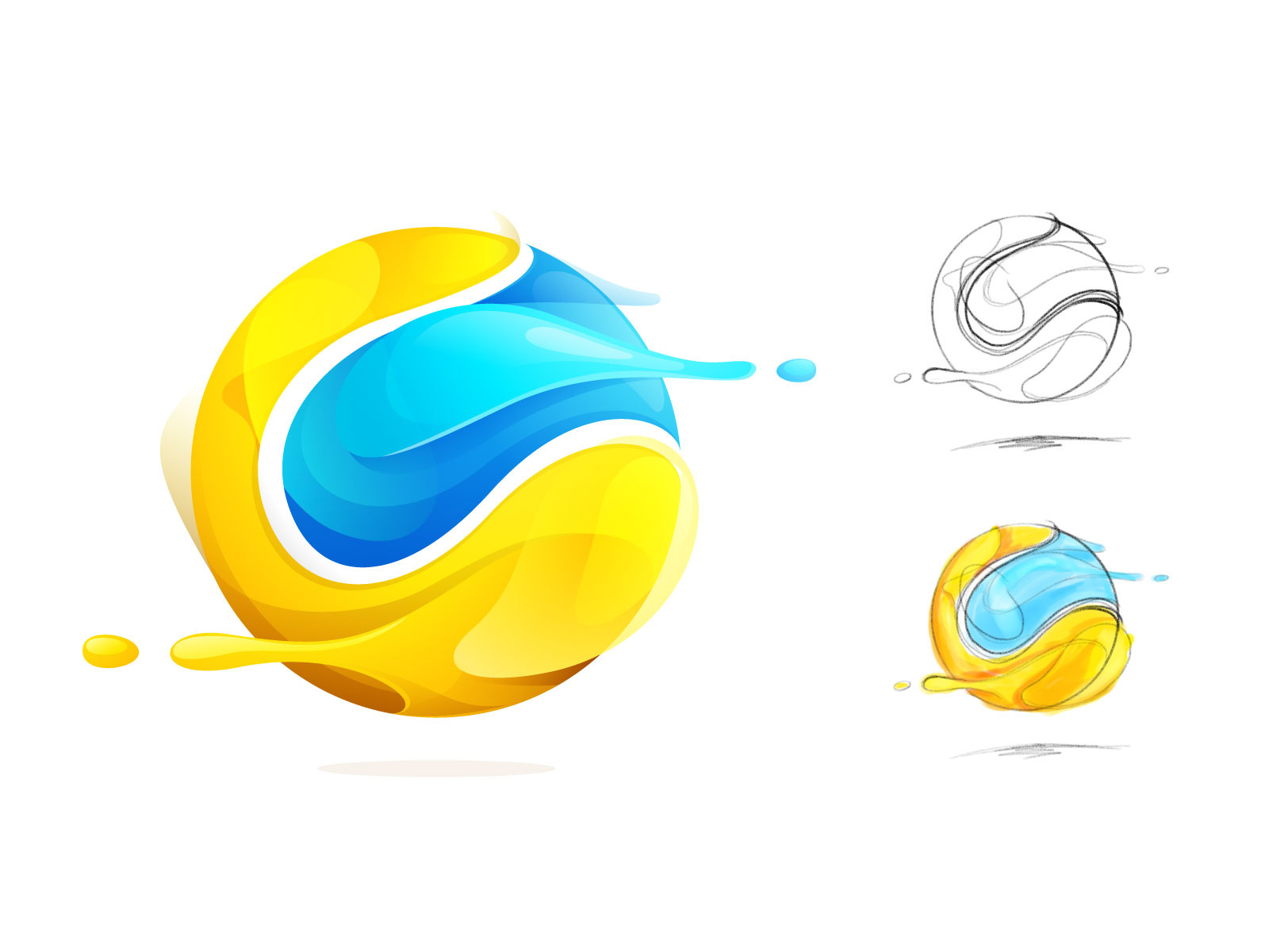 Sphere logo with ocean waves and sand beach. by Roma Korolev (kaer logo ...