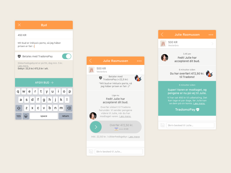 Safe payments on Tradono by Nicklas Pape on Dribbble
