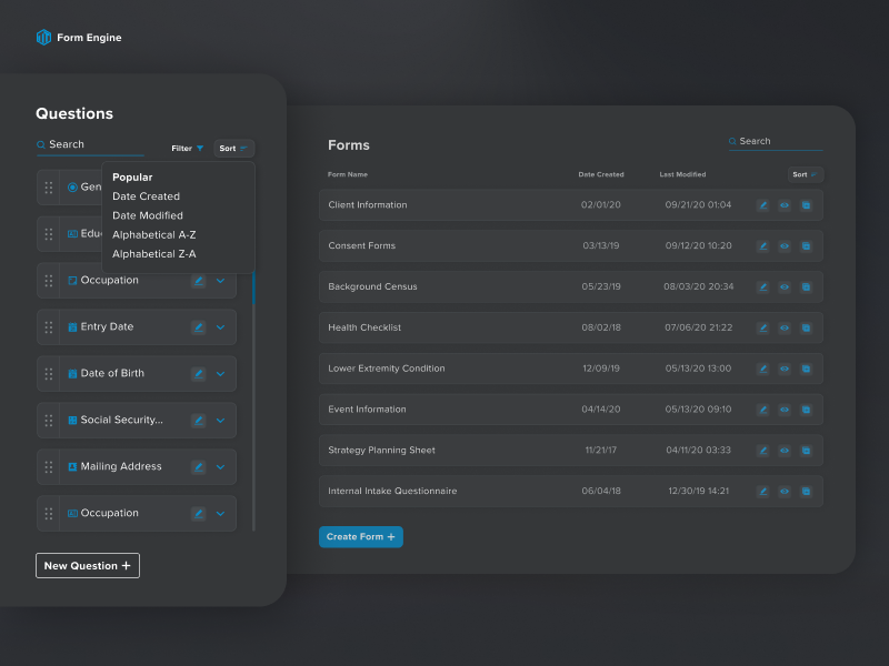 Form Engine by Andrew Nicholl on Dribbble