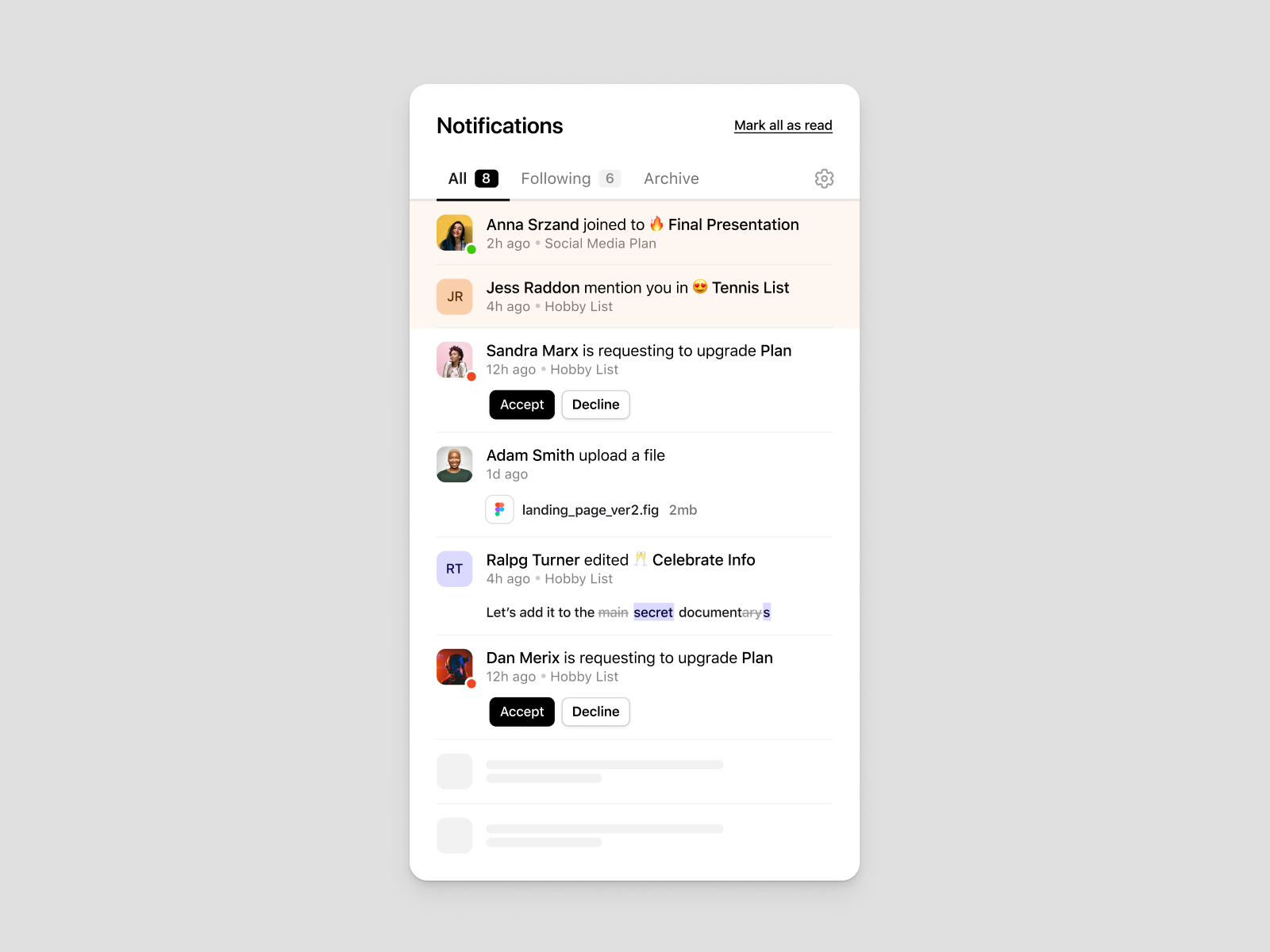 Notifications 🔔 by Michal Parulski for widelab on Dribbble