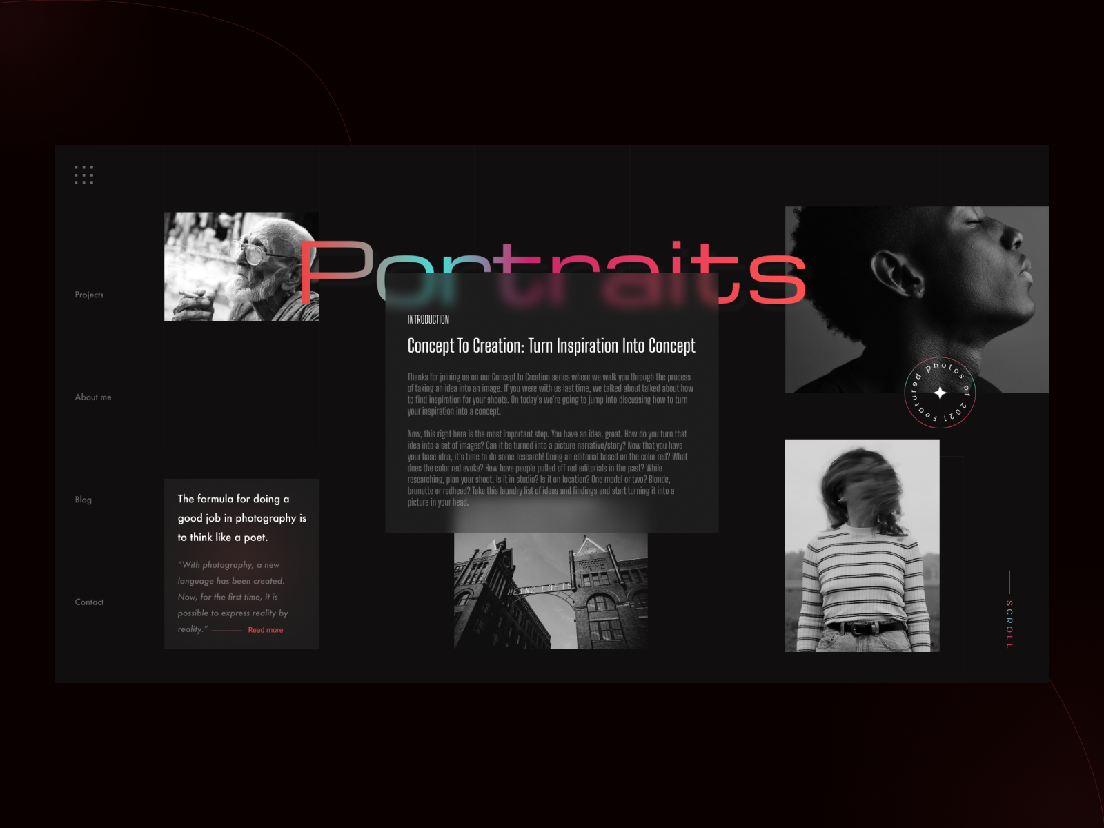 Photographer web - header section by Hardik Pandya for MindInventory on ...