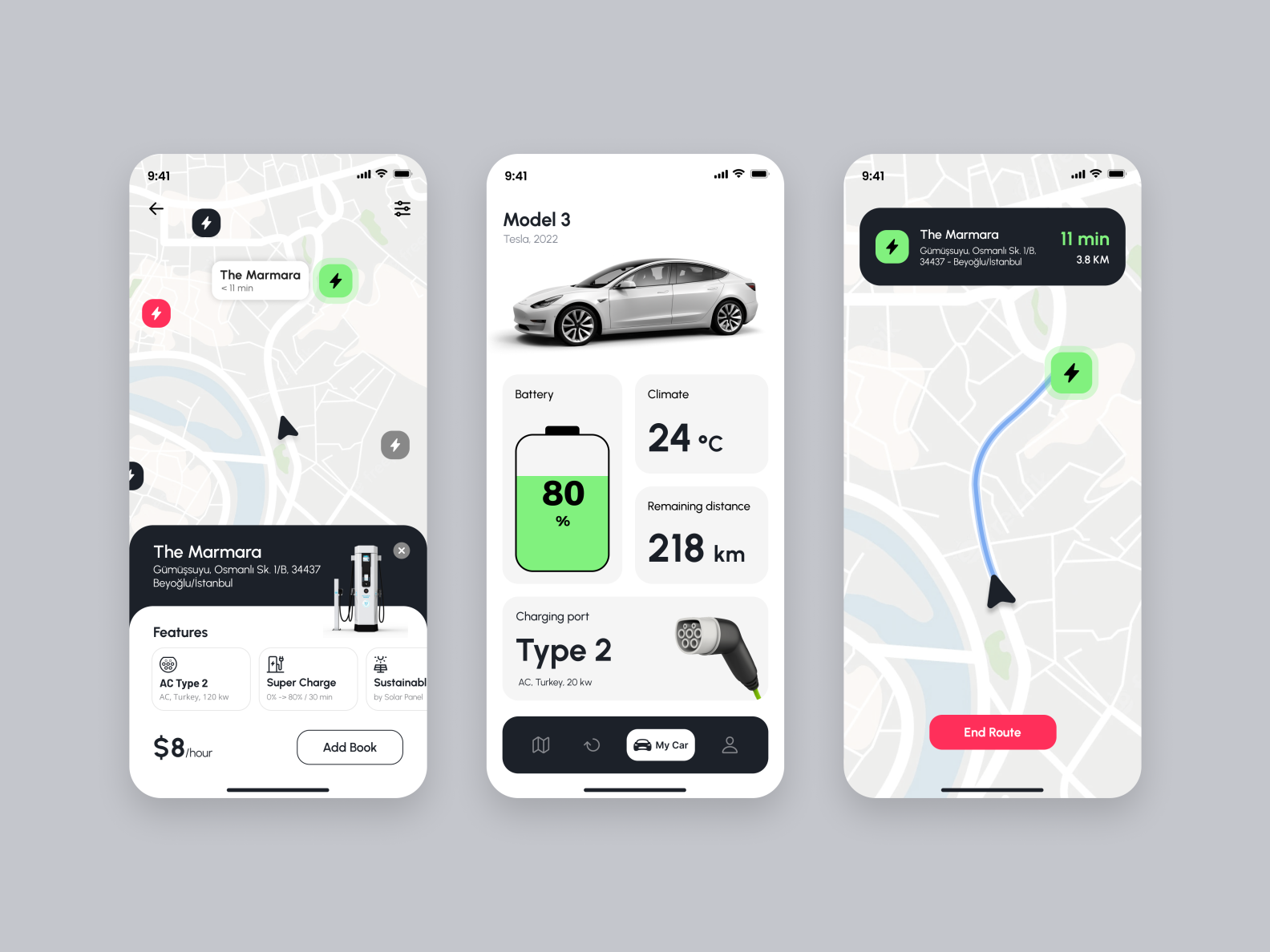 Electric Car Charging Stations Mobile App ⚡ by Ali Akkaya on Dribbble