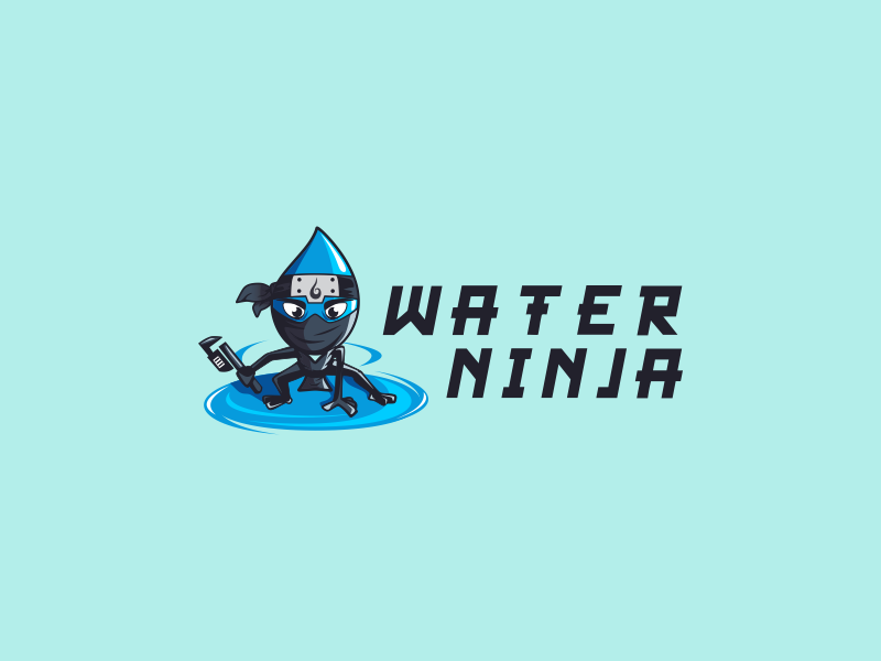 logo water ninja by Marco Jimenez on Dribbble