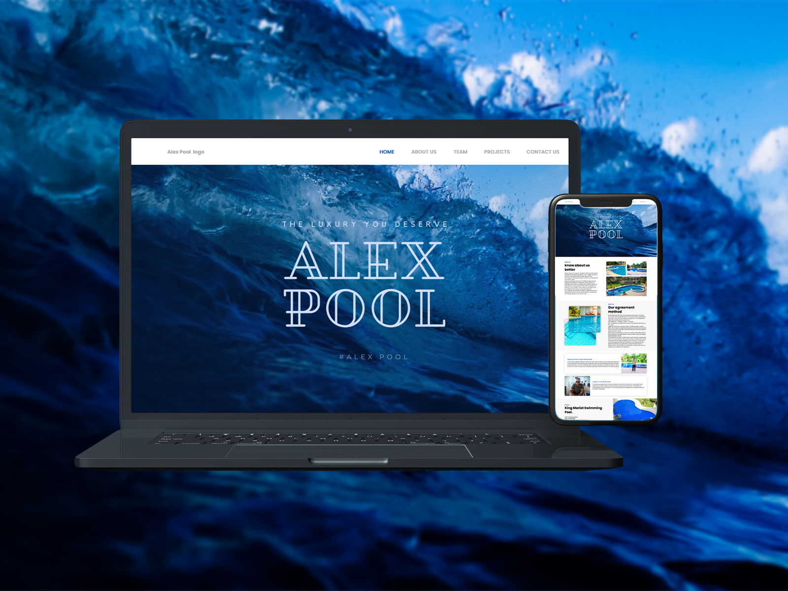 Alex pool landing page by Ammar Rezk on Dribbble