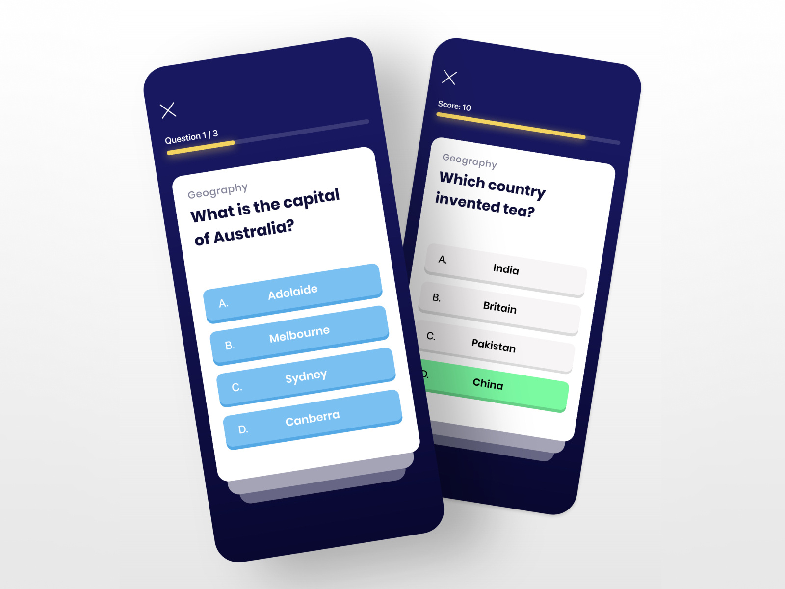 Quiz App Design by Nikola Semerád on Dribbble