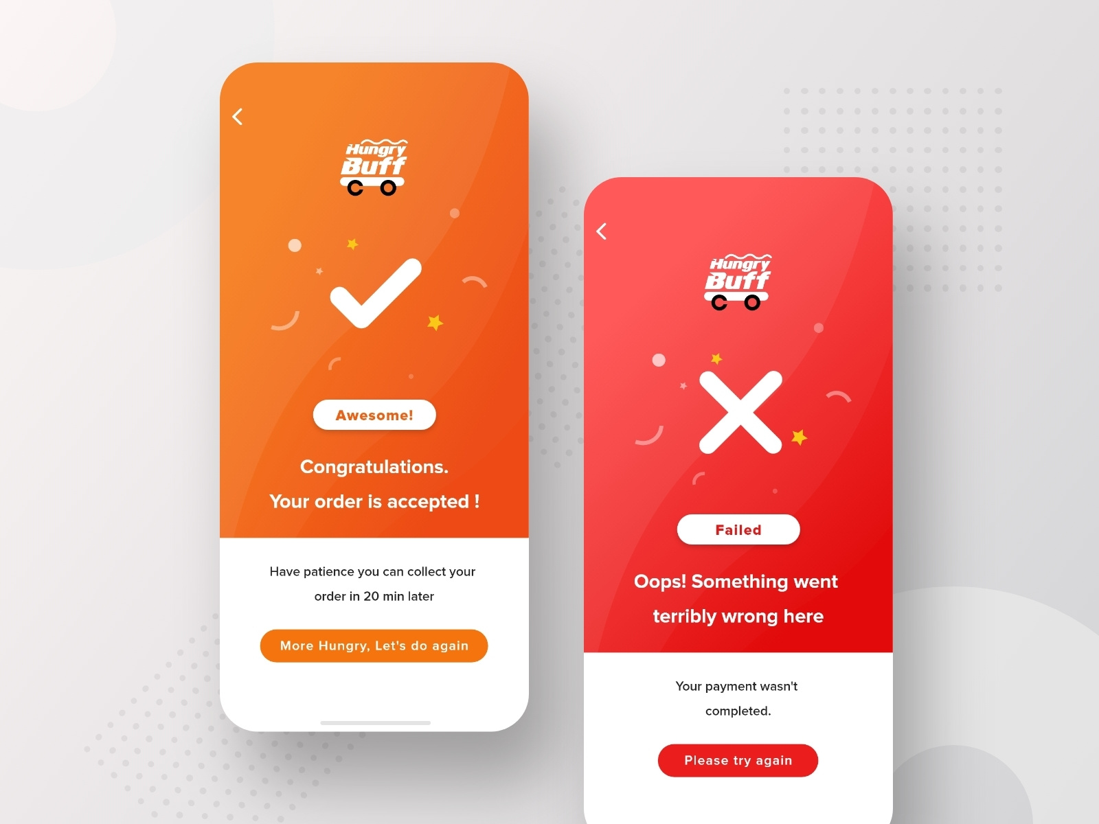 Order Successful & Rejected UI by Akshay Syal on Dribbble