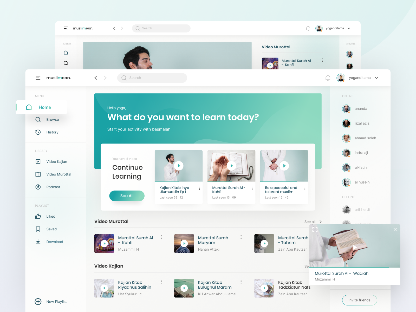 Muslimean - Islamic Learning Dashboard by yoganditama for Illiyin ...