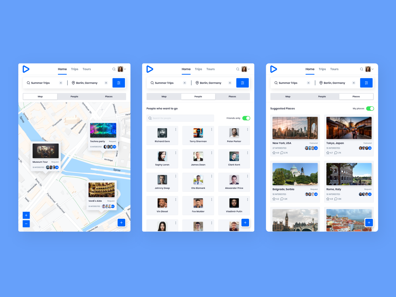 Traipper travel platform tablet screen wireframes by Nikola Lucic on ...