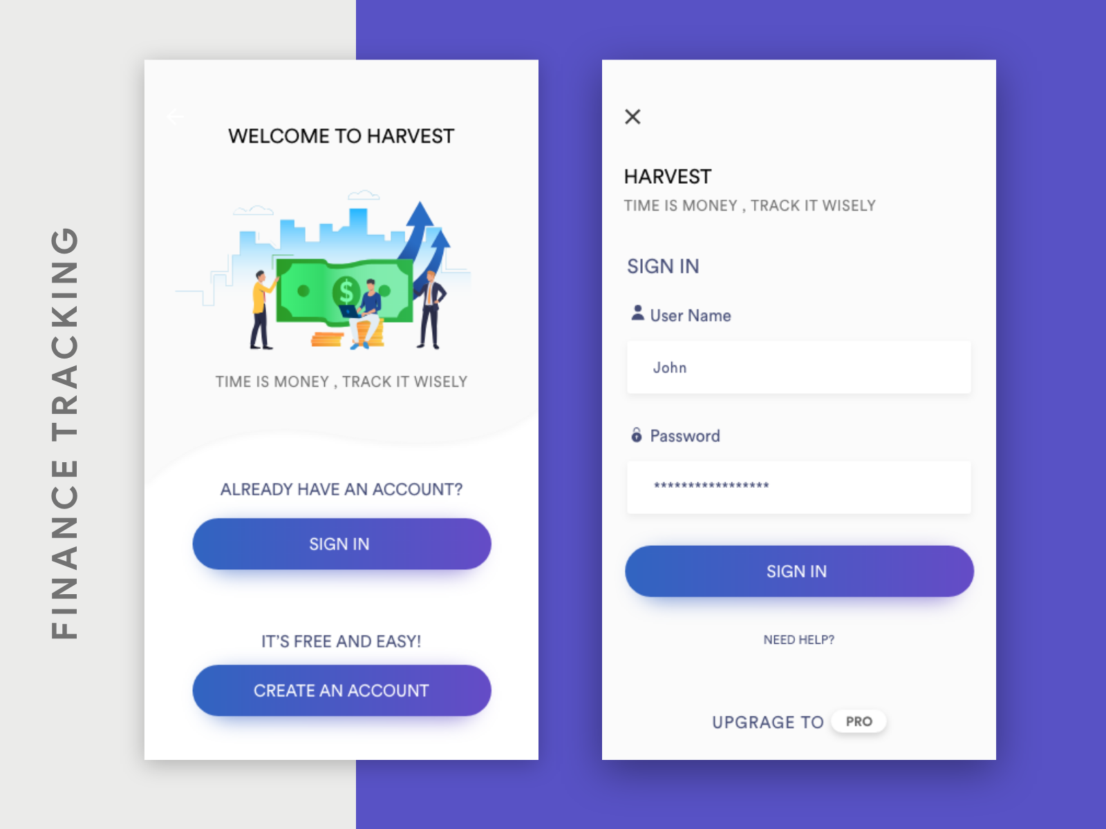 Finance Tracking Sign in Screens by Syed Zubair Ahmed on Dribbble