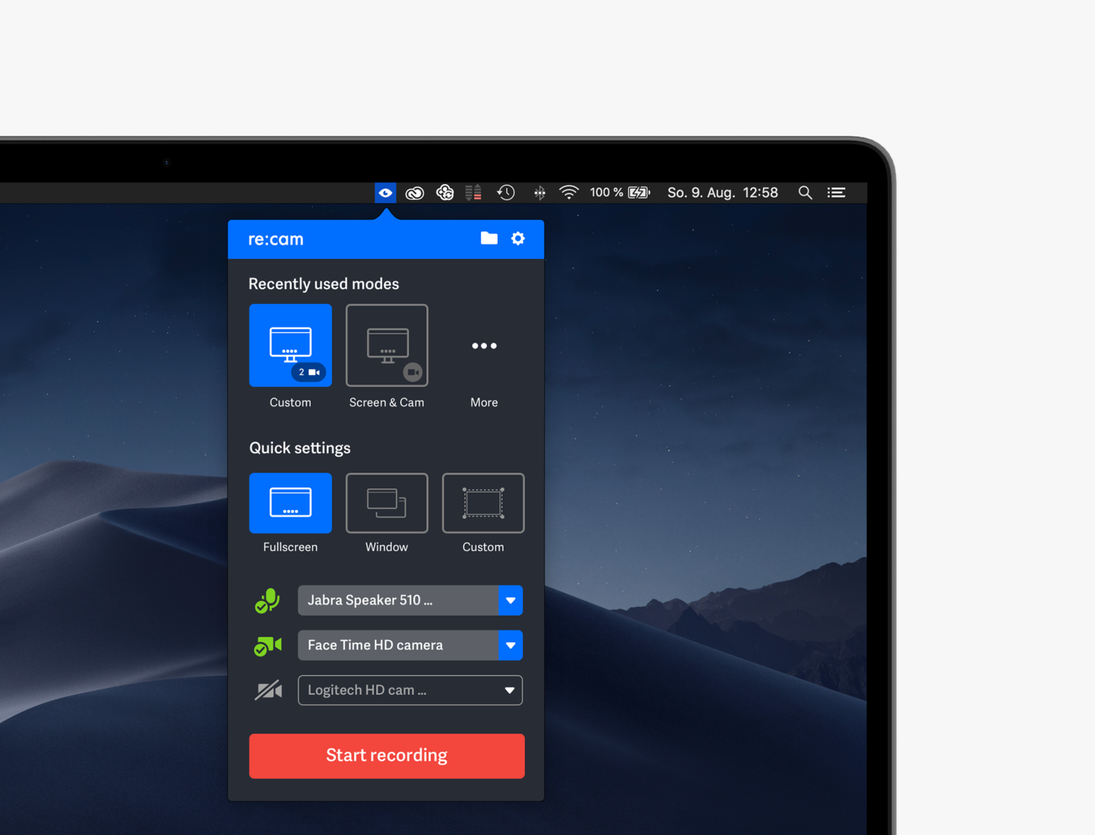 re:cam - mac app record user research sessions by Thomas Otto on Dribbble