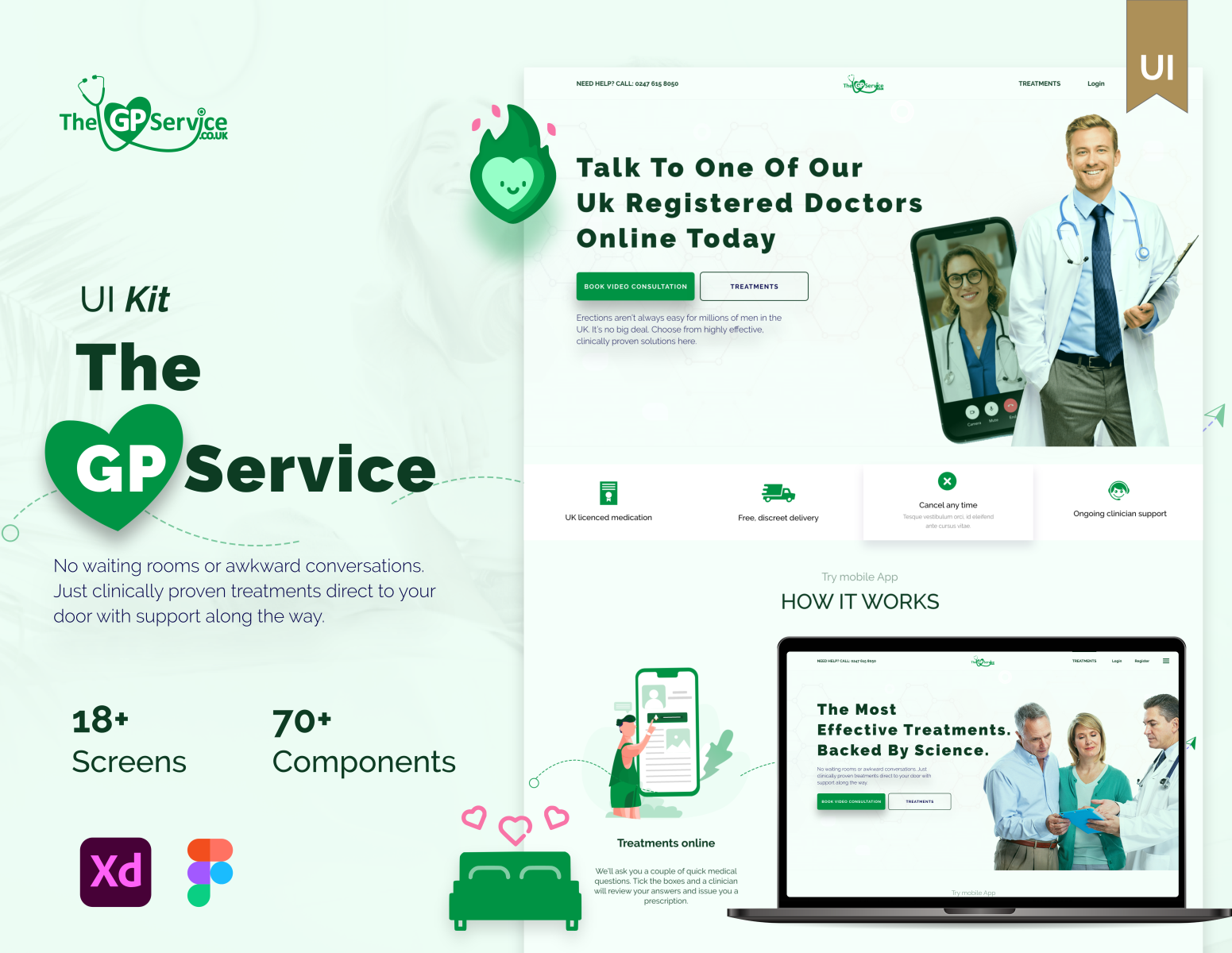 The GP Service - FIND AN ONLINE DOCTOR IN UK by Marc🧚🏻‍♂️ on Dribbble