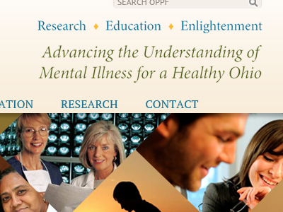 OPPF website design by Chris Kavinsky on Dribbble