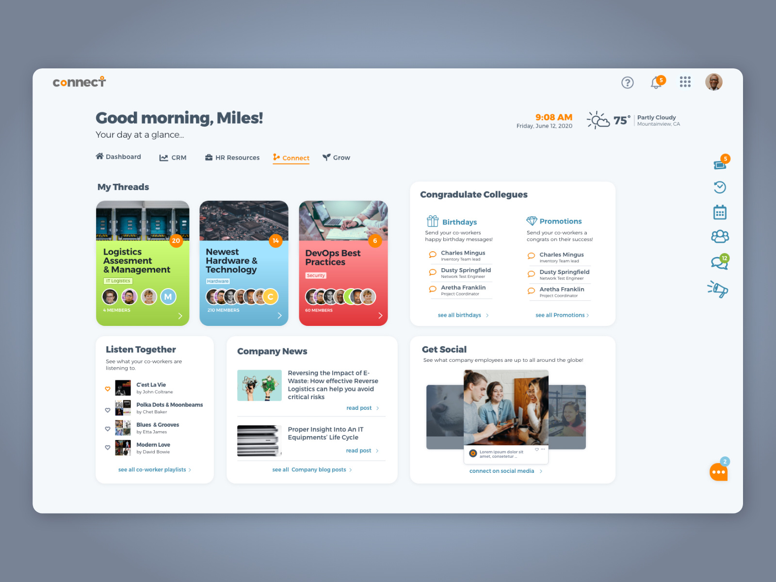 Employee Dashboard Concepts by Jessalyn Rozzell on Dribbble