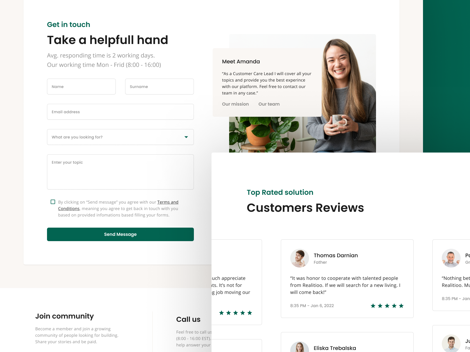 Real Estate - Sections variants 1 by Petr Bilek on Dribbble