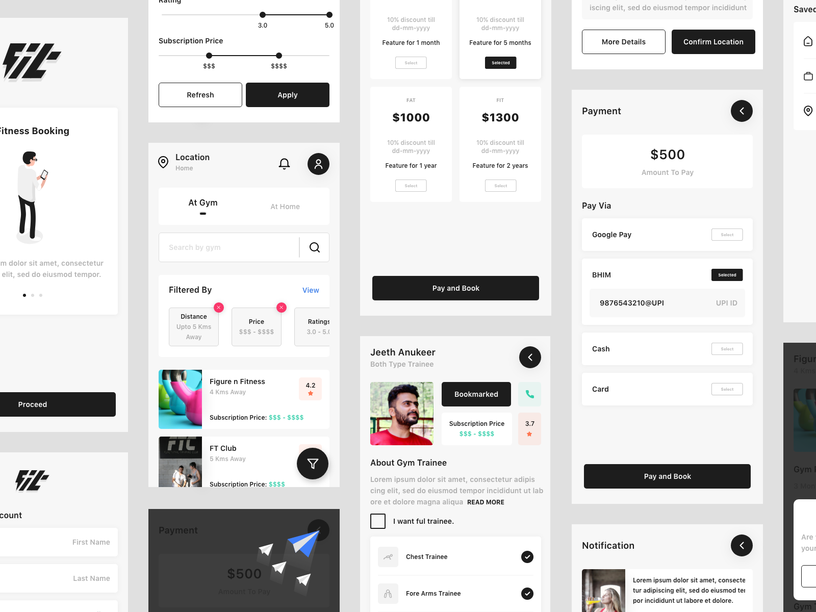 Gym App Fresh UI by Sujit Srinivas on Dribbble