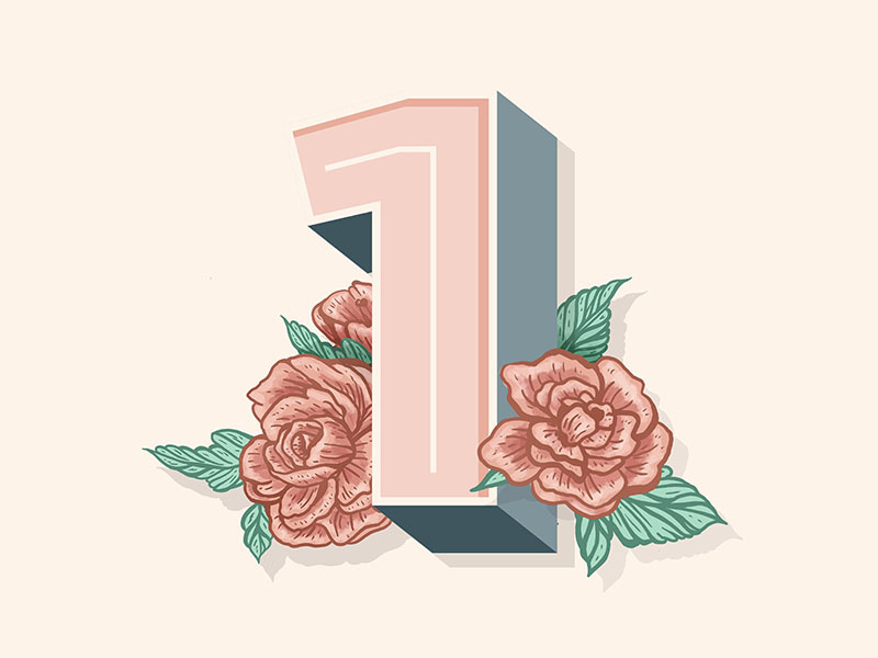 36 Days of Type _ Number 1 by Kasi Turpin on Dribbble