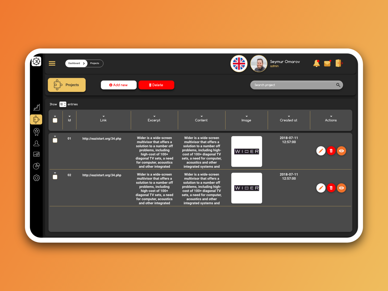 CMS Content update page UI Design by Jamal Aghayev on Dribbble