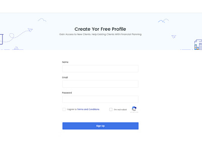 Financial Website Design - Sign Up and Create Profile by Md. Shahadat ...