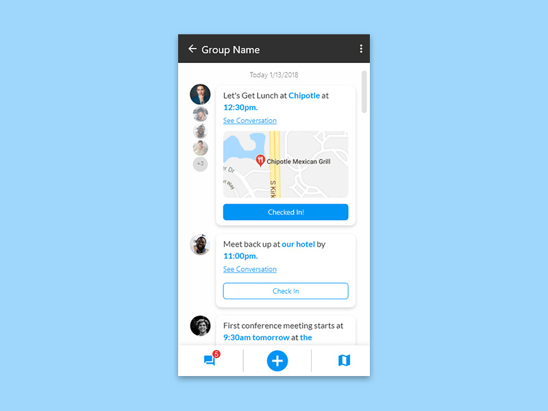 Group Chat UI by Thomas Hajny on Dribbble