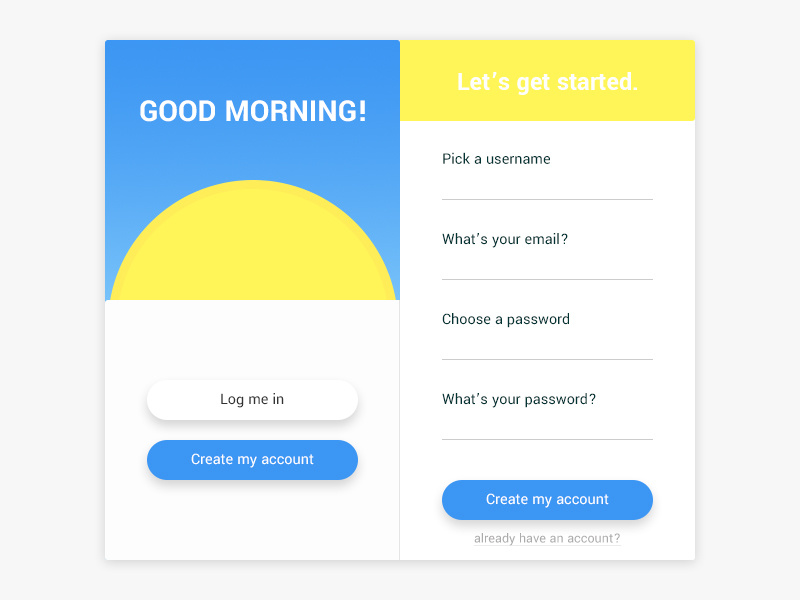 Daily UI 001 - Sign Up Window by James Rowe on Dribbble