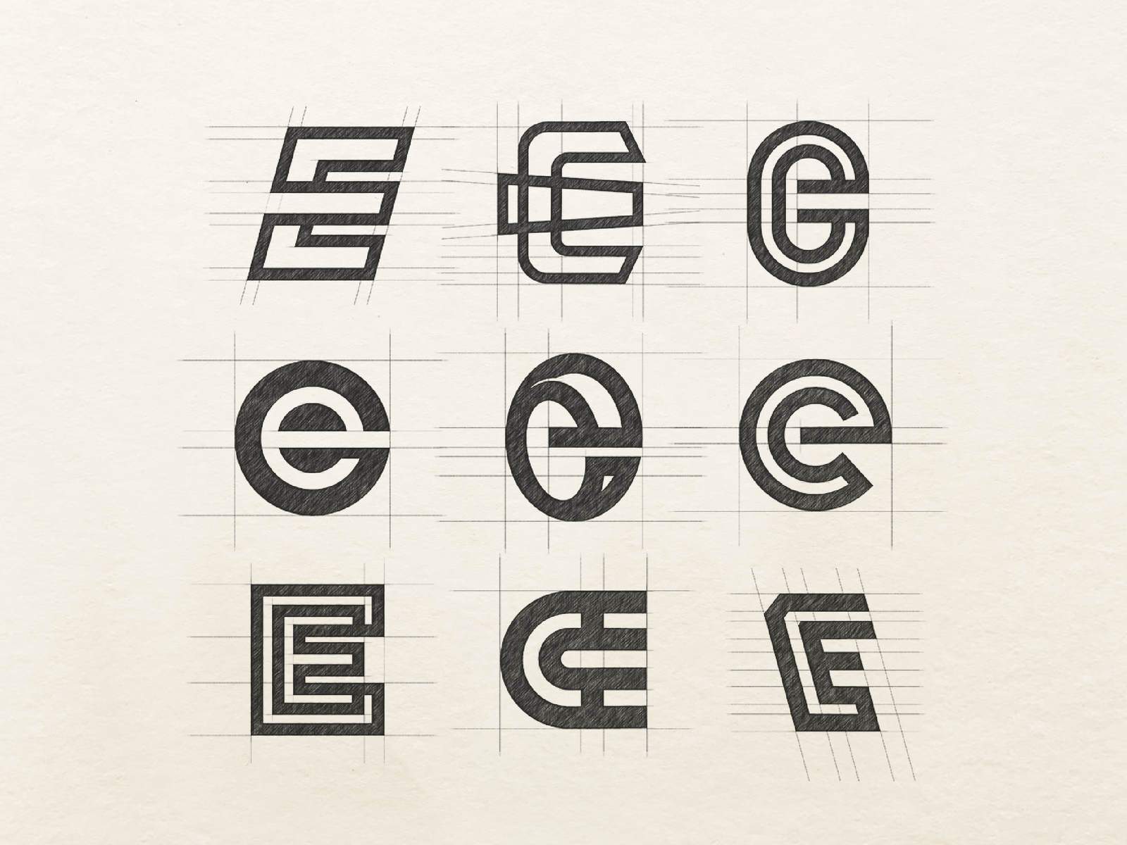 LETTER EC EXPLORATION by Raphael Richard on Dribbble