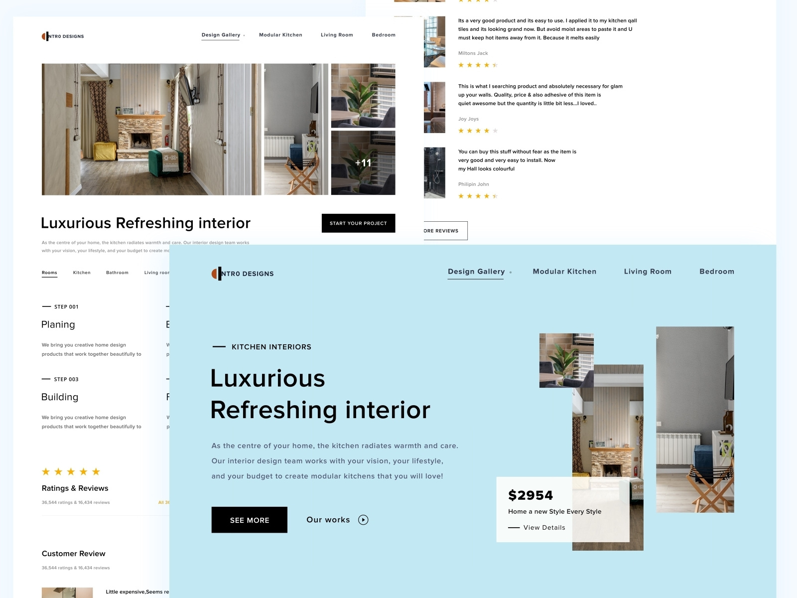 interior design website concept by Parveen Kundu on Dribbble