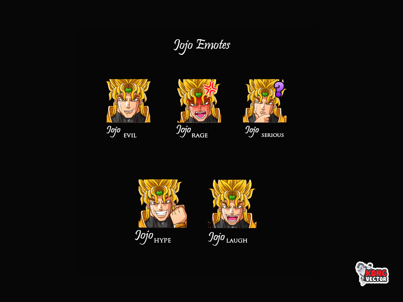 Jojo Twitch Emotes by Kong Vector on Dribbble